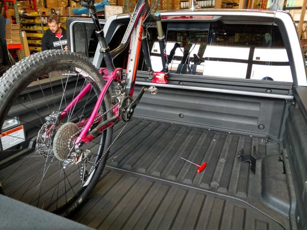 2019 Honda Ridgeline RockyMounts Truck Bed Track For Fork Mount Bike 2019-honda-ridgeline-rockymounts-truck-bed-track-for-fork-mount-bike